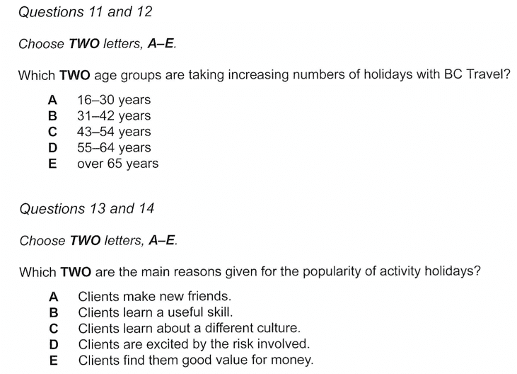 IELTS Listening Multiple Choice Questions